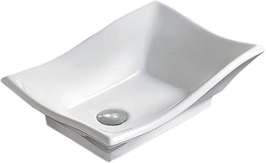 Bathroom White Ceramic Porcelain Vessel Vanity Sink 7459 +FREE Pop Up ...