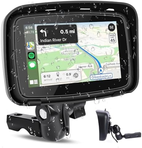 Carpuride W502 Motorrad GPS Drahtlose Tragbare Apple Carplay&Android ...
