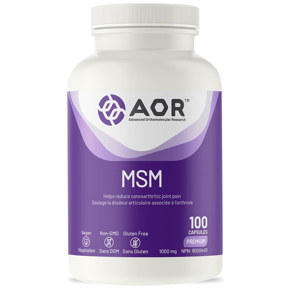 AOR MSM 1000mg, 100 Capsules - Methylsulfonylmethane MSM Supplement for ...