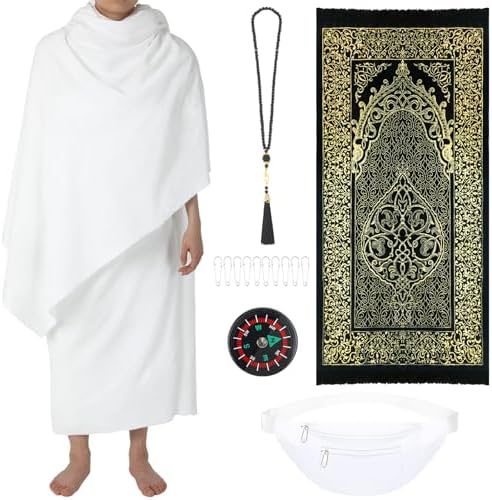 Amazon.com: Modefa Islamic Men's Ihram Set for Hajj Umrah - 2 Piece Set ...