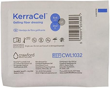 Amazon.com: KerraCel Ag 2"x 2" Gelling Fiber Silver Would Dressing ...