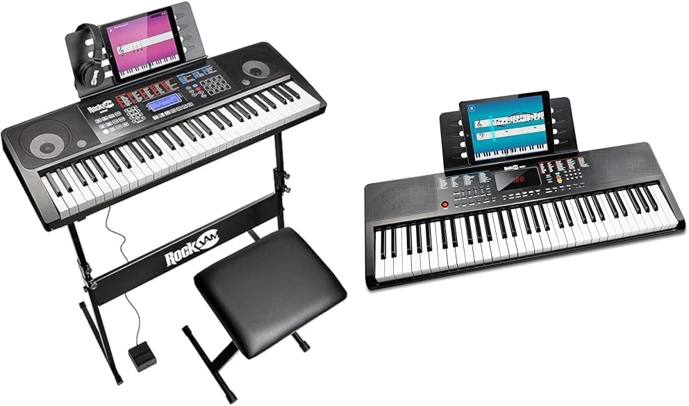 RockJam RJ761 61 Key Keyboard Piano with Keyboard Bench, Digital Piano ...