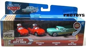 Disney / Pixar CARS Movie 155 Die Cast Car with Lenticular Eyes 3Car Gift Pack Waitress Mia ...