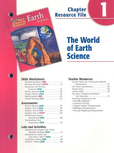 Holt Science & Technology Earth Science Chapter 1 Resource File: The ...