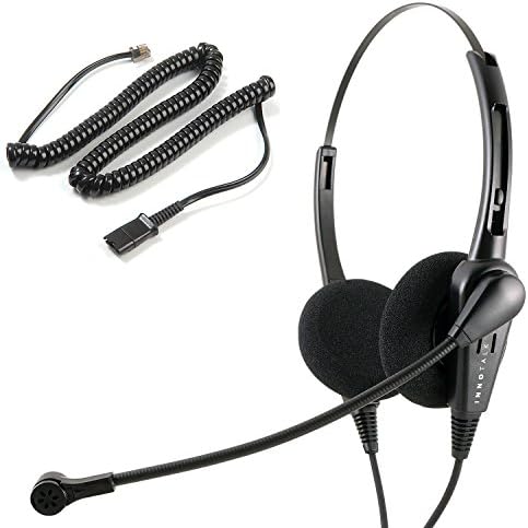 Amazon.com: Voistek Corded Binaural Call Center Telephone RJ Headset ...