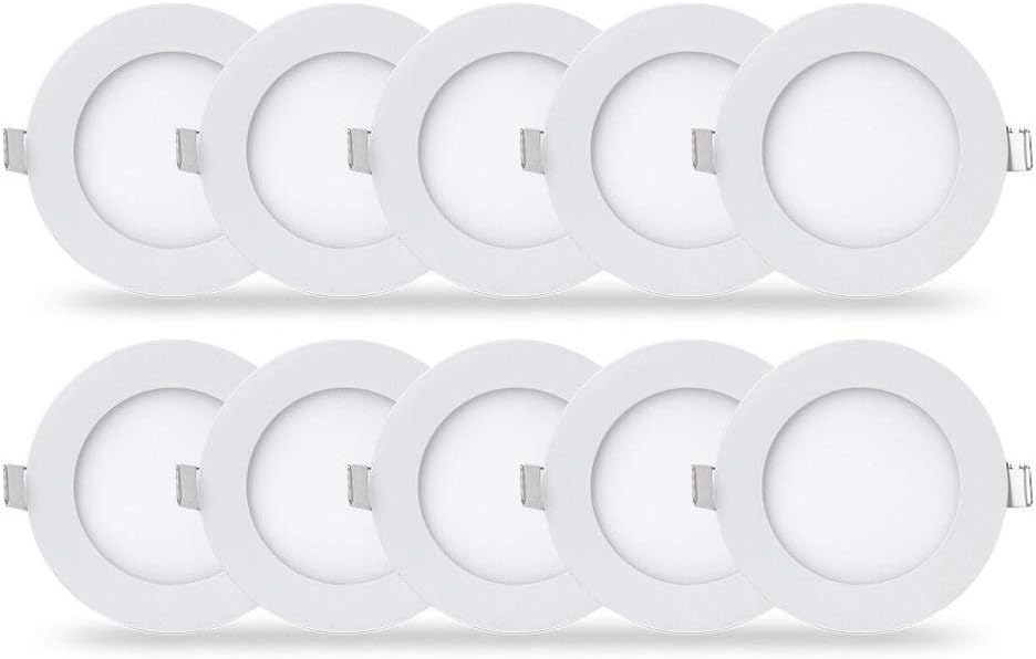 BZ 10pcs Ultra Thin LED Panel Light 6W LED Ceiling Recessed Panel Light ...