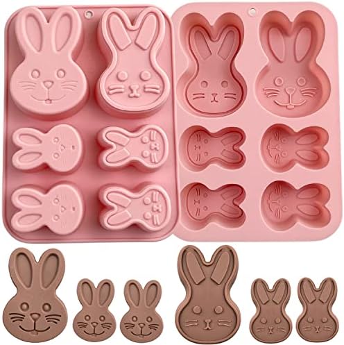 Amazon.com: Crethinkaty 1 Pieces Rabbit Silicone Chocolate Moulds 6 ...