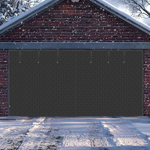 QwayHome Garage Door Screen for Winter, 16x7 Ft Garage Door Insulation ...