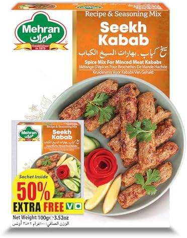 Amazon.com : Mehran Seekh Kabob Recipe and Spices Seasoning Mix for ...