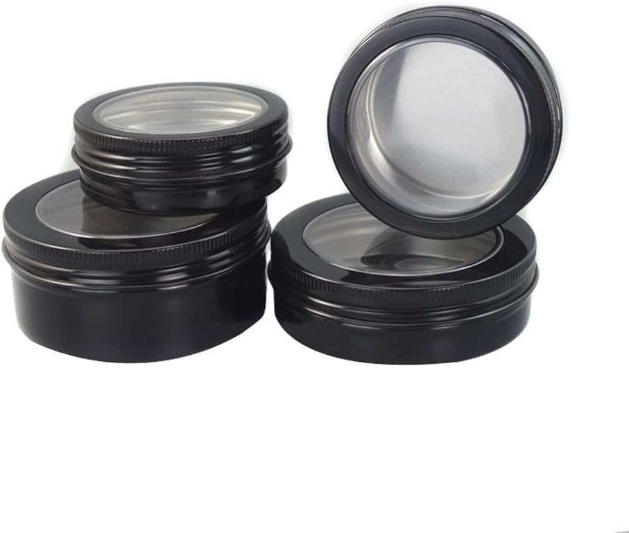 Amazon.com: 6PCS Black Empty Aluminum Cosmetic Sample Packing Tins ...