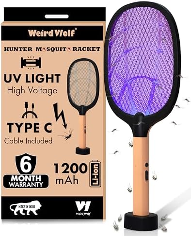Weird Wolf Rechargeable Electric Fly Swatter Mosquito Racket Bat with ...