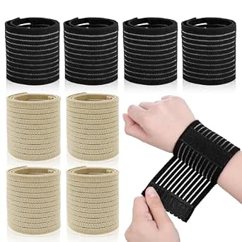 Amazon.com: Wanmu 8Pcs Elastic Wrist Support Band, Wrap Breathable ...