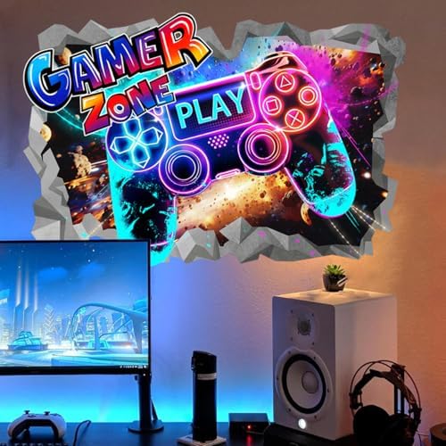 Amazon.com: decalmile Large 3D Game Wall Decals Video Gaming Gamer ...
