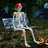 Amazon.com: Halloween Decorations - 5 Ft Placeable Halloween Skeleton ...