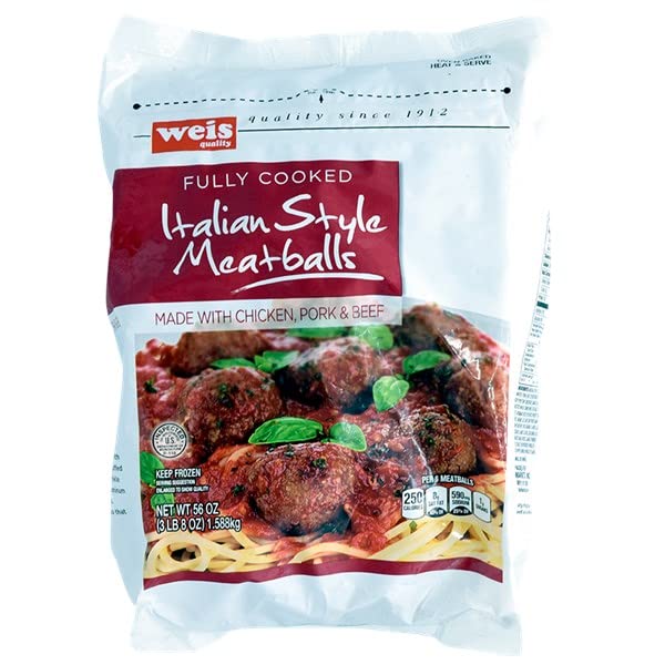Amazon.com: Weis Quality, Frozen Italian Meatballs, 56 Ounce : Grocery ...