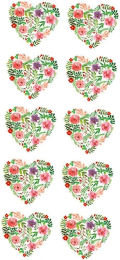 Amazon.com: 3 Pcs Floral Heart Flower Stickers, Bridal Wedding Shower ...