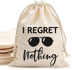 Amazon.com: MS I Regret Nothing printed Party Favor bags - Cotton ...