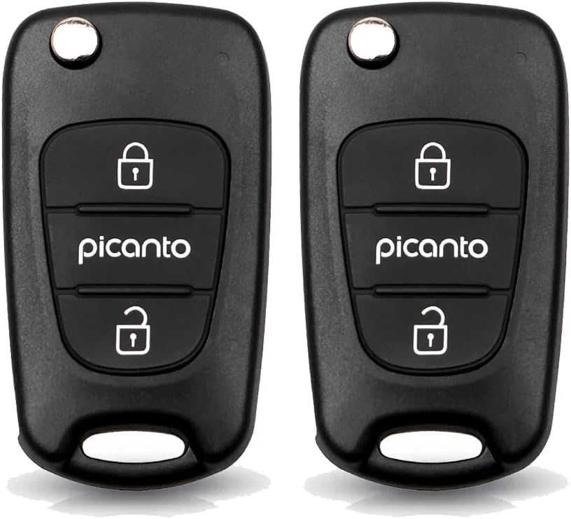 2PCS 3 Buttons Key Case cover Shell for Kia Picanto Key Fob Replacement ...