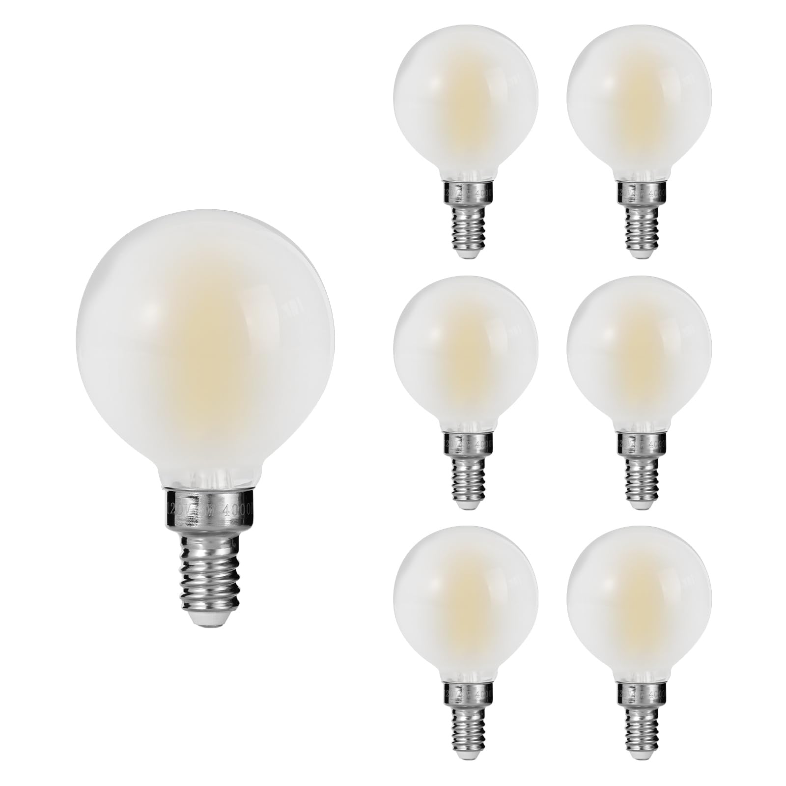 Decoaui G16.5 E12 LED Globe Light Bulbs, 6W (60W Equivalent) 600 Lumens ...