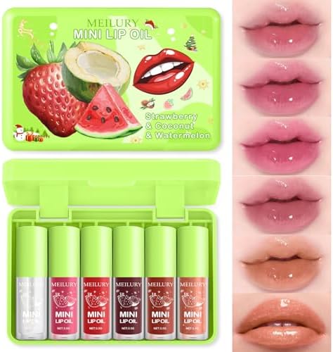 Amazon.com : 6pcs Lip Gloss Oil Set, Mini Hydrating Lip Glow Oil Lip ...
