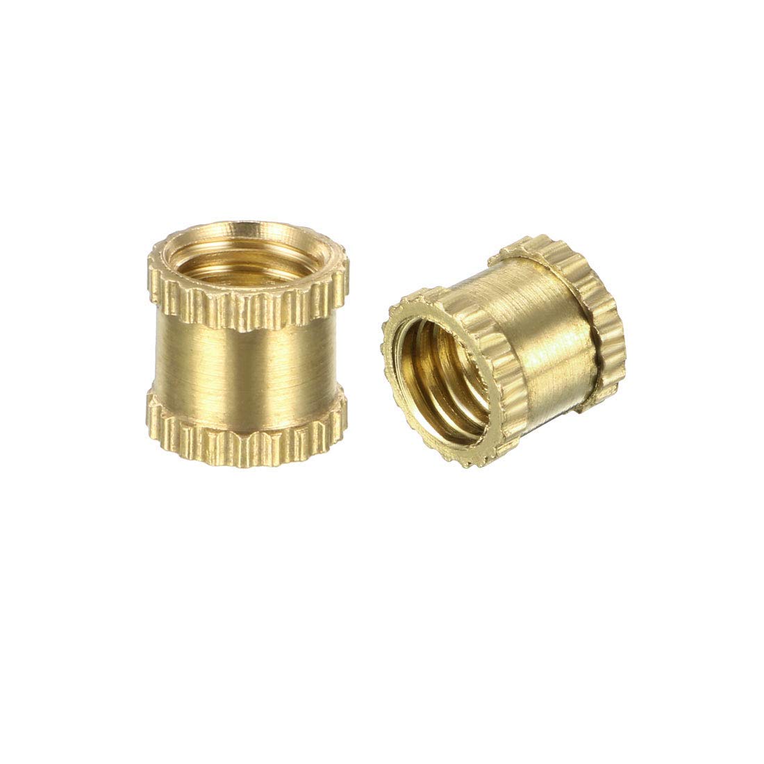 Knurled Threaded Insert, Brass Recessed Nuts Female Thread M5 x 6mm L x ...
