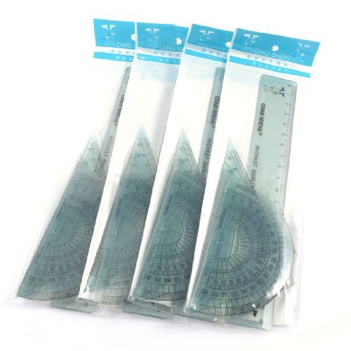 Alcoa Prime5 Sets 4 in 1 Drawing Stationery Clear Blue Plastic Rulers ...