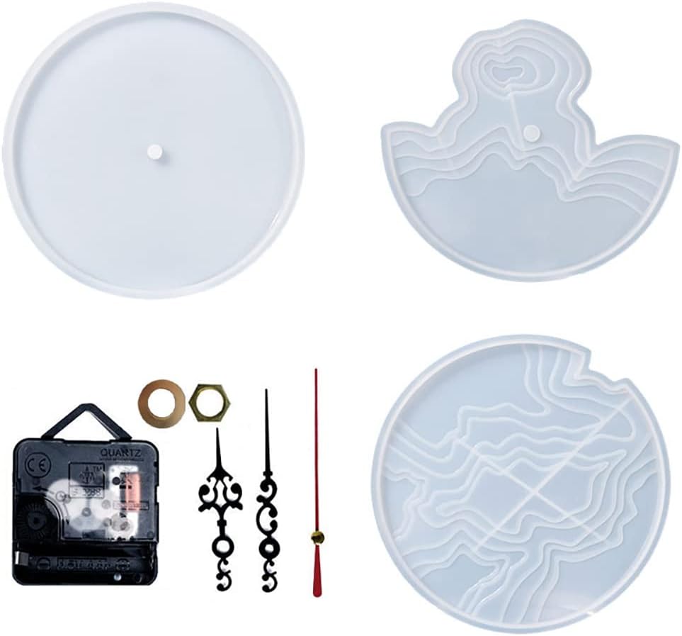 Amazon.com: Clock Resin Mold, DIY Wall Clock Crystal Gel Dripping Mold ...