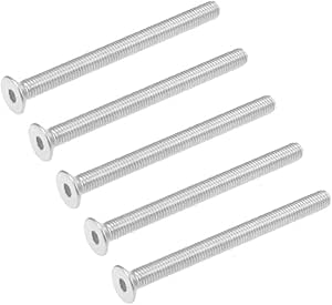 Amazon.com: uxcell M8x100mm Flat Head Machine Screws Inner Hex Screw 304 Stainless Steel ...