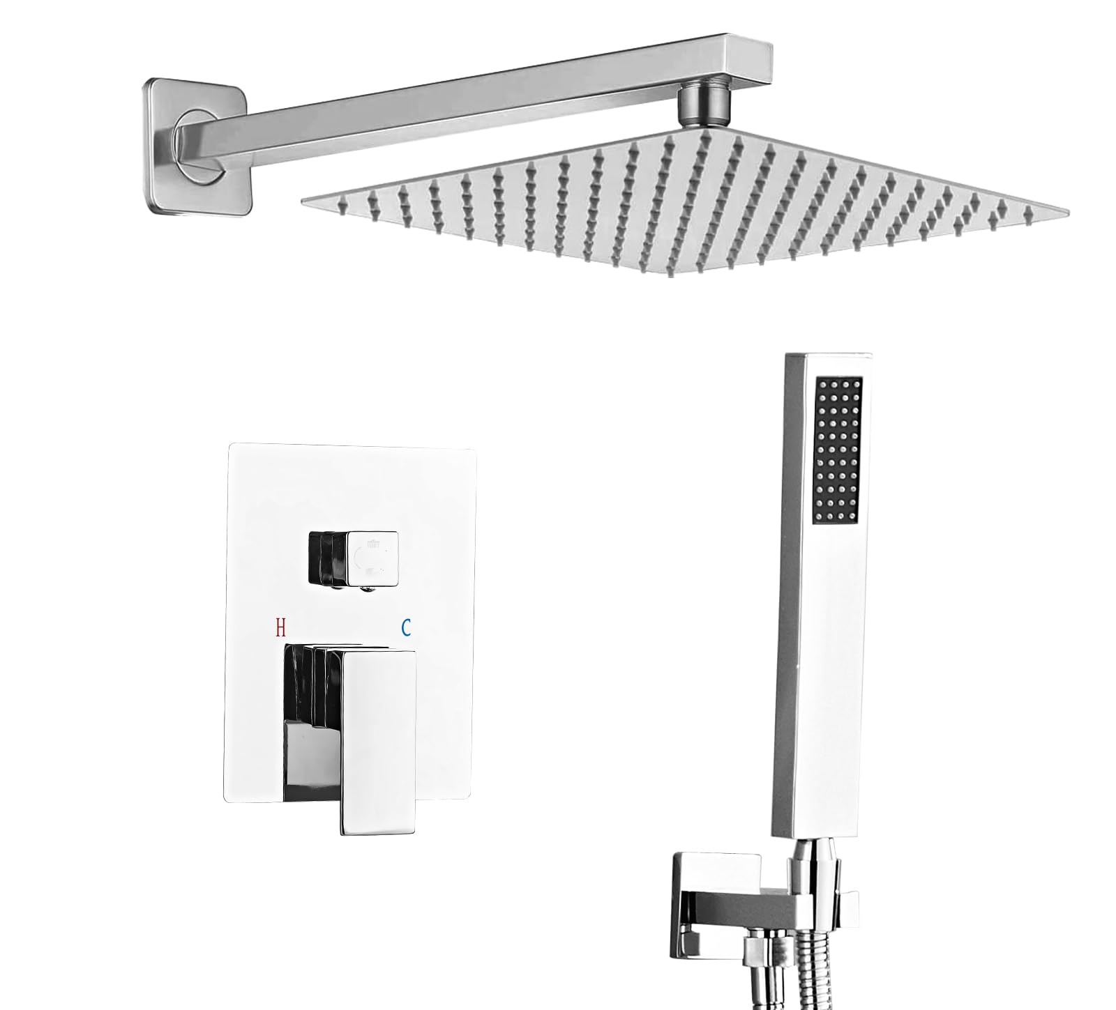 Sanitemodar Chrome Concealed Shower Set, Concealed Brass Shower Mixer ...