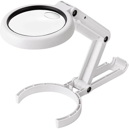 NUSKON Lámpara LED de Lupa Plegable con Base, Lupa de Escritorio LED ...