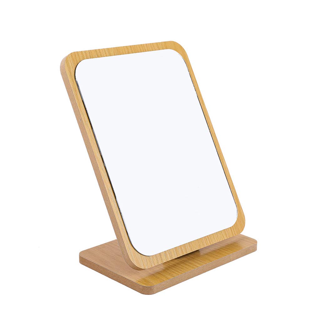 Hosoncovy Wooden Foldable Desktop Mirror with Stand Adjustable Tabletop ...