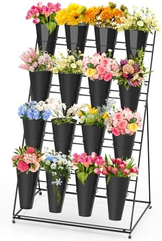 Amazon.com: YOEXTO Flower Display Stand with Buckets, 4 Layers 16 PCS ...
