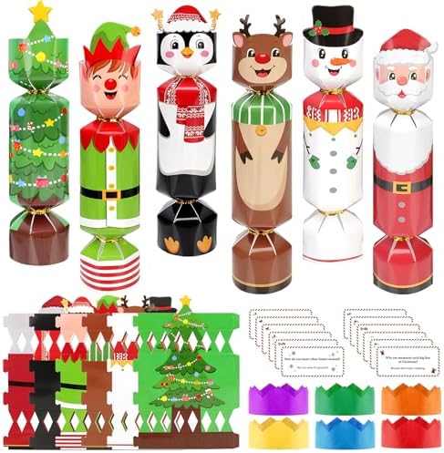 Amazon.com: DPKOW 12 Pack Christmas Crackers with Prizes, with Hats ...