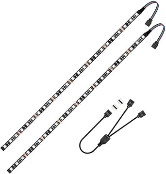 Amazon.com: Vrabocry LED RGB PC Light Strip 2PCs 19.7in RGB LED Strip ...