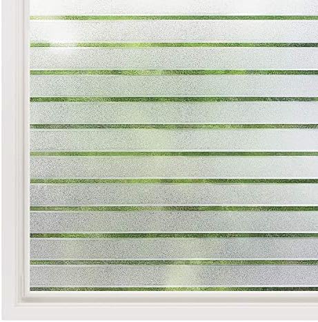 Qualsen Window Films for Privacy Frosted Stripe Window Film Blinds for ...