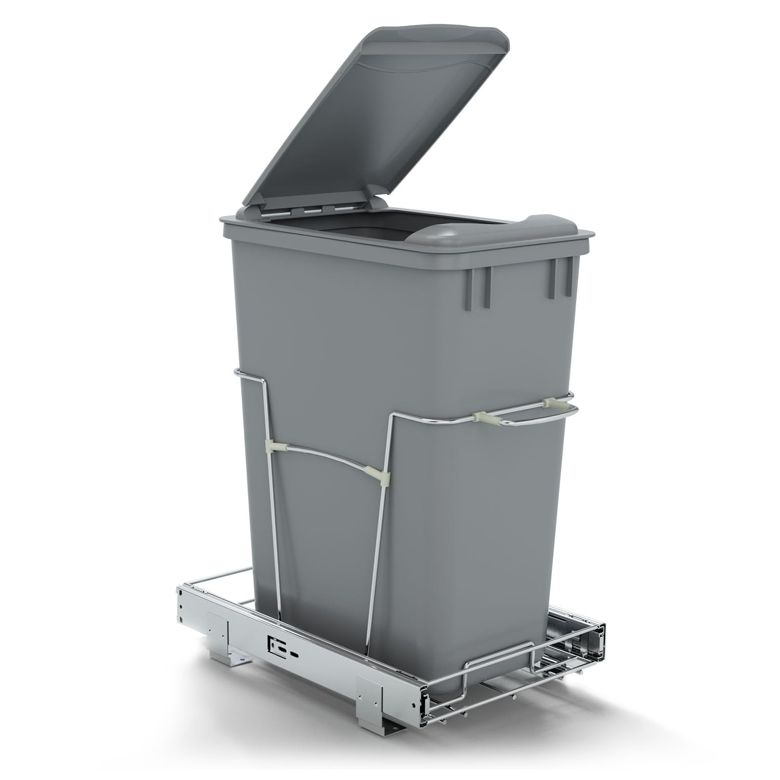 35 Liter/9.3 Gallon Pull Out Garbage Bin Kitchen with Lid, Under ...