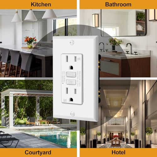 Snapklik.com : ELECTECK 20 Pack 15 Amp Outdoor GFCI Outlets, Weather ...
