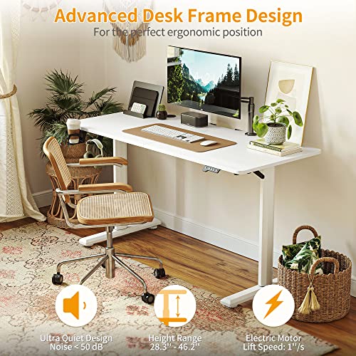 Snapklik.com : CubiCubi Height Adjustable Electric Standing Desk, 55 X ...