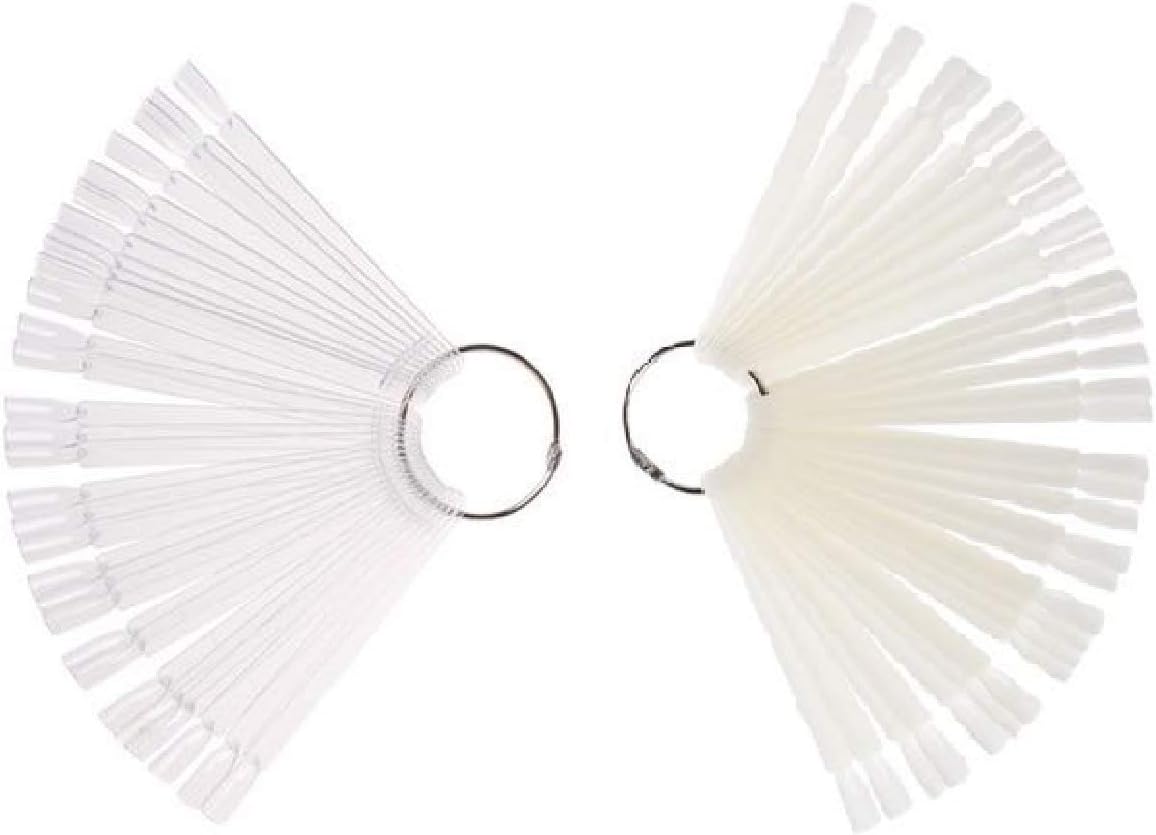 Amazon.com: 100 Tips White and Transparent Plastic Polish Board Nail ...