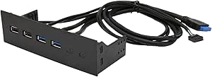 USB Front Panel Hub, High Speed 19pin 4 Ports 5.25in USB 3.0 Front Panel Hub for Computer ...