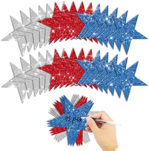 Amazon.com: 360 Pcs Patriotic Star Cutouts Paper Stars 4th of July Star ...