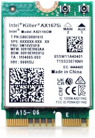 Amazon.com: Killer Series for Intel AX1675i WiFi 6E Gaming Adapter ...