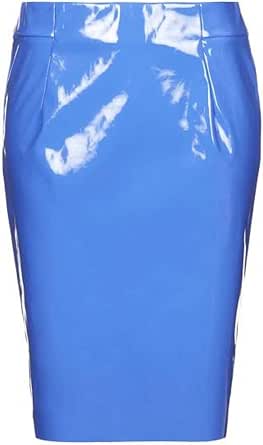 Topshop Ladies PVC Pencil Celebrity Vinyl Skirt in Blue Sizes 4 6 8 10 ...