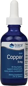 Trace Minerals Liquid Ionic Copper - 3 mg Dietary Supplement for Blood ...