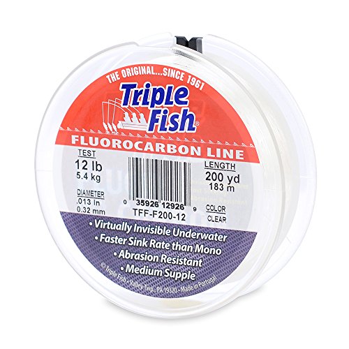 Snapklik.com : Triple Fish 12 Lb Test Fluorocarbon Fishing Line