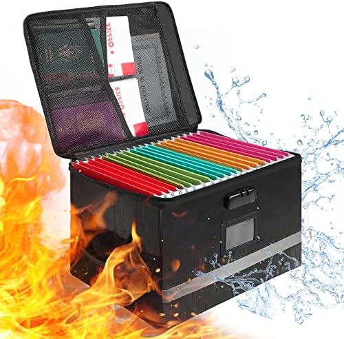 Amazon.com: Fireproof Document Box with Lock, Waterproof File Safe Box ...