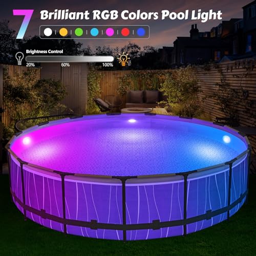 Rechargeable Submersible Pool Lights with Remote Control, IP68 Waterproof