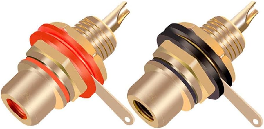 Amazon.com: 1pair Gold Plated RCA Jack Connector Panel Mount Chassis ...