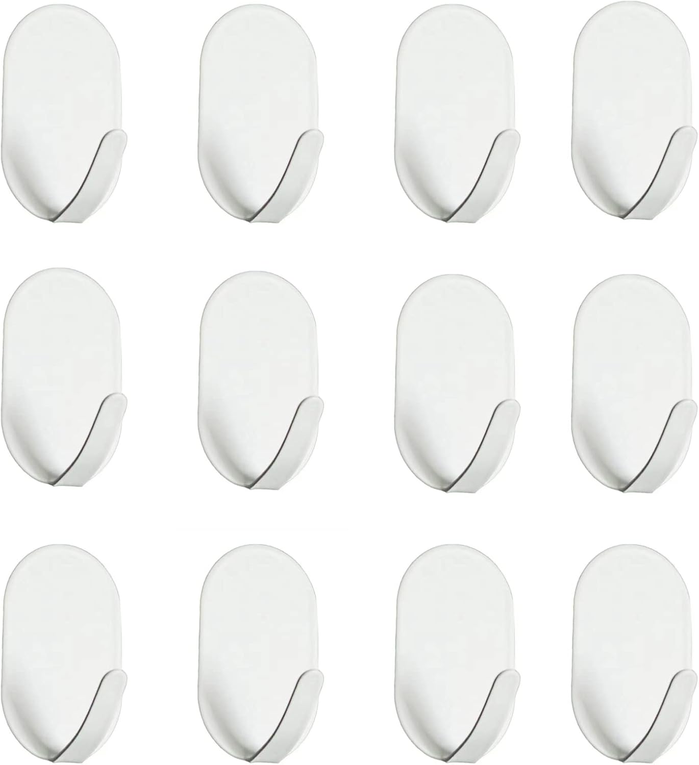 Gerhannery Sticky Hooks Self Adhesive Hooks, 12Pcs Heavy Duty Stick On ...
