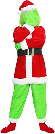 Amazon.com: Taenjooy 6pcs Green Big Monster Costume Furry Monster Santa ...